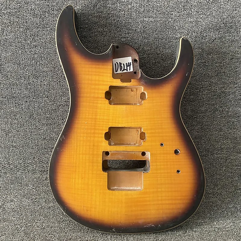 Tiger Maple Top Guitar Basswood Body DIY Project HH Pickups | Reverb