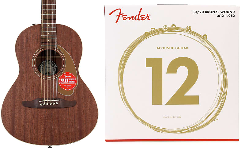 Fender Sonoran Mini Acoustic Guitar - All Mahogany Bundle | Reverb