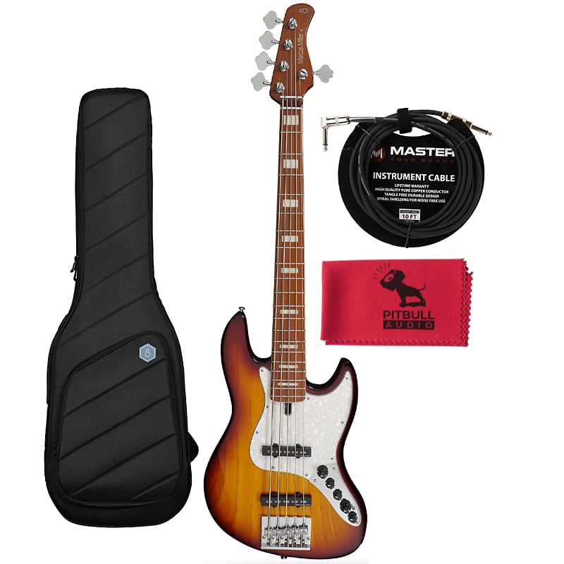 Sire Marcus Miller V8 5-String Bass, Tobacco Sunburst w/ Gig | Reverb
