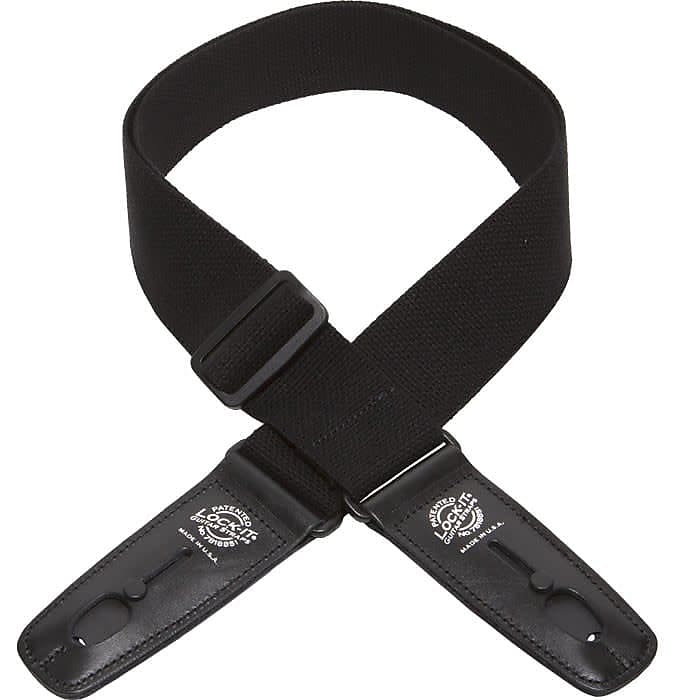 Lock-it Straps 2" Cotton Guitar Strap, Black | Reverb