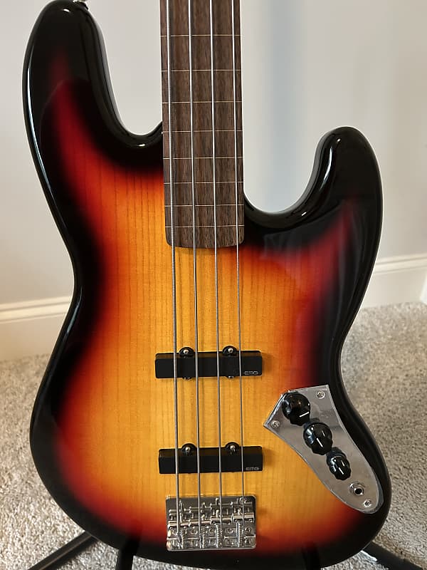 Harley Benton JB-40FL Fretless with EMG J Set Bass Pickups | Reverb