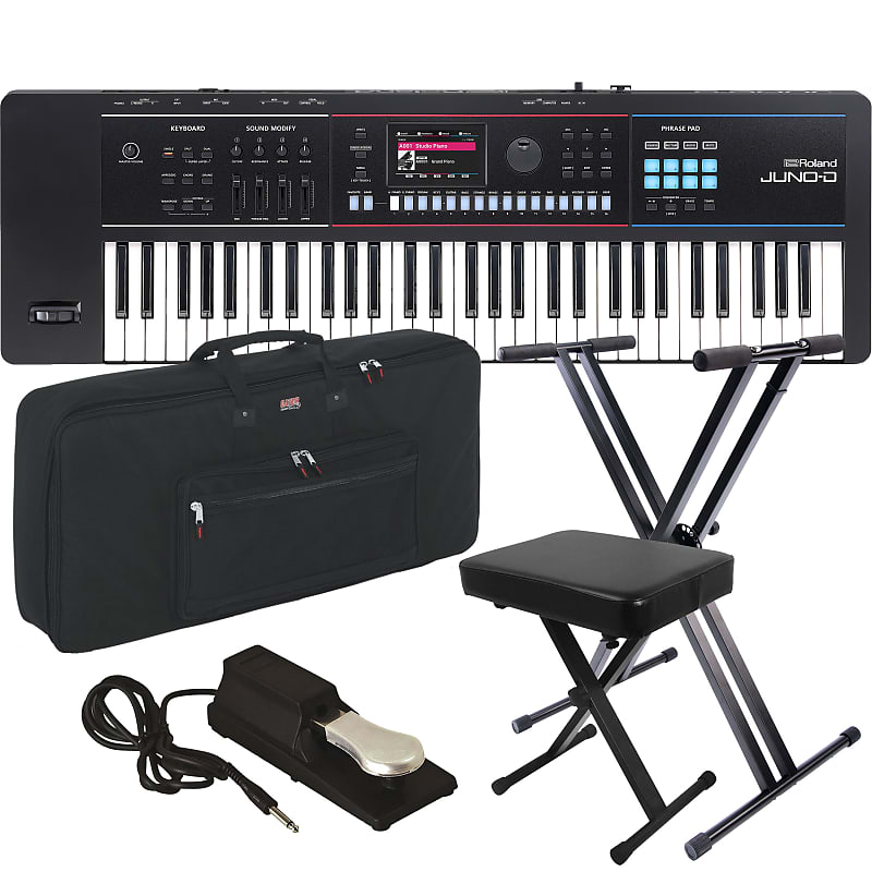 Roland Juno-D6 61-Key Synthesizer STAGE ESSENTIALS BUNDLE | Reverb