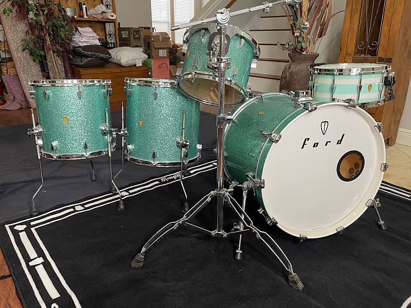 Ford Custom Drum Kit 2010-2020 - Sparkle Aqua | Reverb