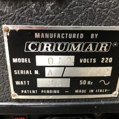 Crumar Organizer T2 Black Vintage Italian Transistor Organ | Reverb