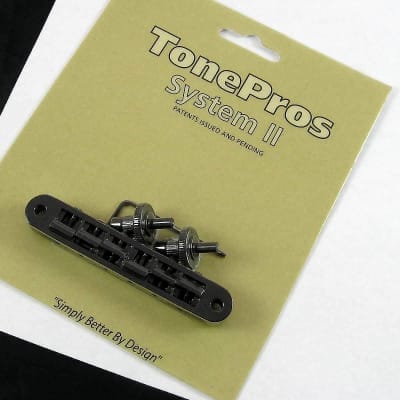 Tone Pros LPBS02/BLK TP6 T1ZS Bridge Tailpiece Set US 4mm | Reverb