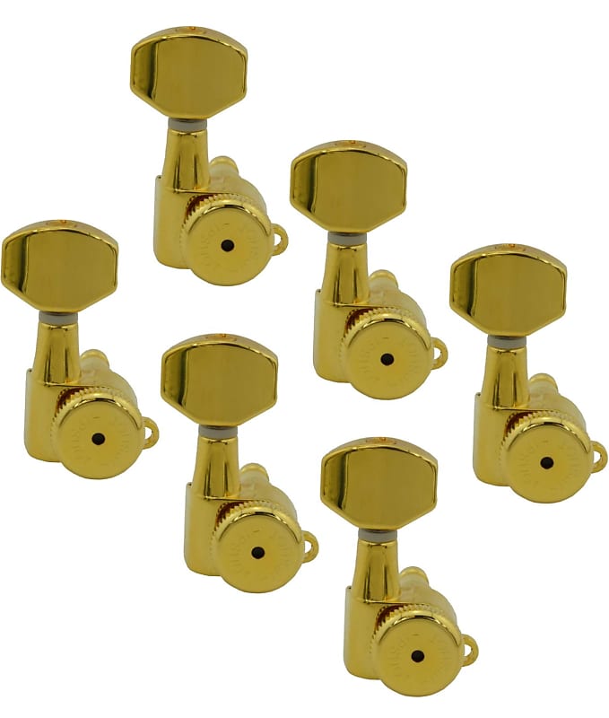 Hipshot Grip-Lock Six In-Line Locking Tuners - Gold | Reverb