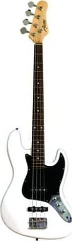 Austin Classic Double Cutaway Bass, White | Reverb