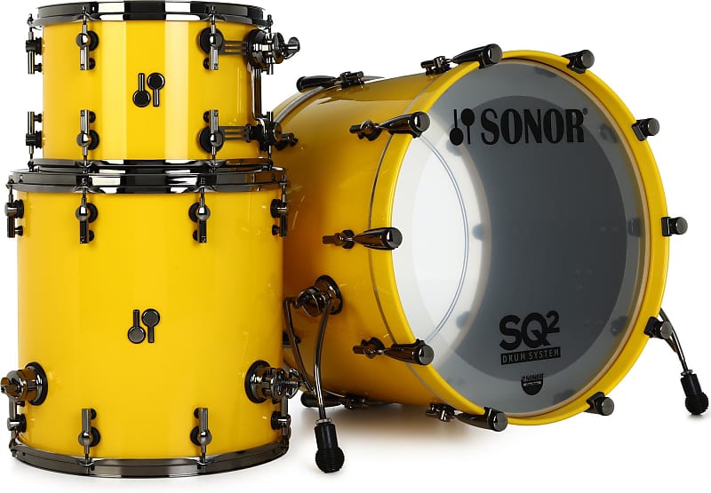 Sonor SQ2 Maple 3-piece Shell Pack - Solid Yellow | Reverb