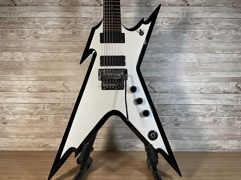 Dean Dime Razorback 255 7-String - Pearl White / Black | Reverb