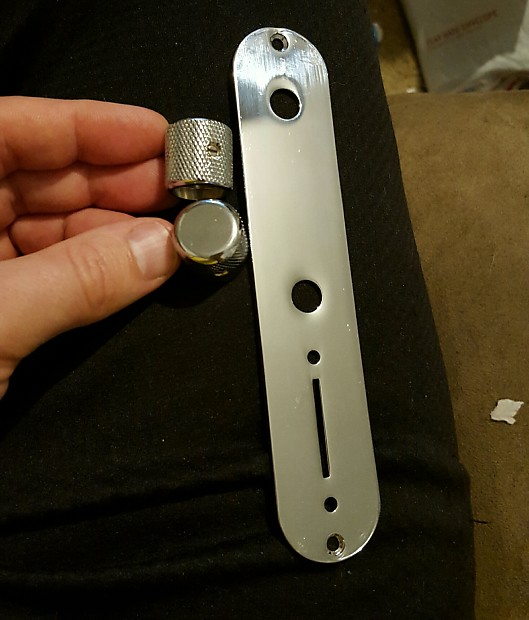 Fender Tele Control Plate & Chrome Set Screw Knobs | Reverb