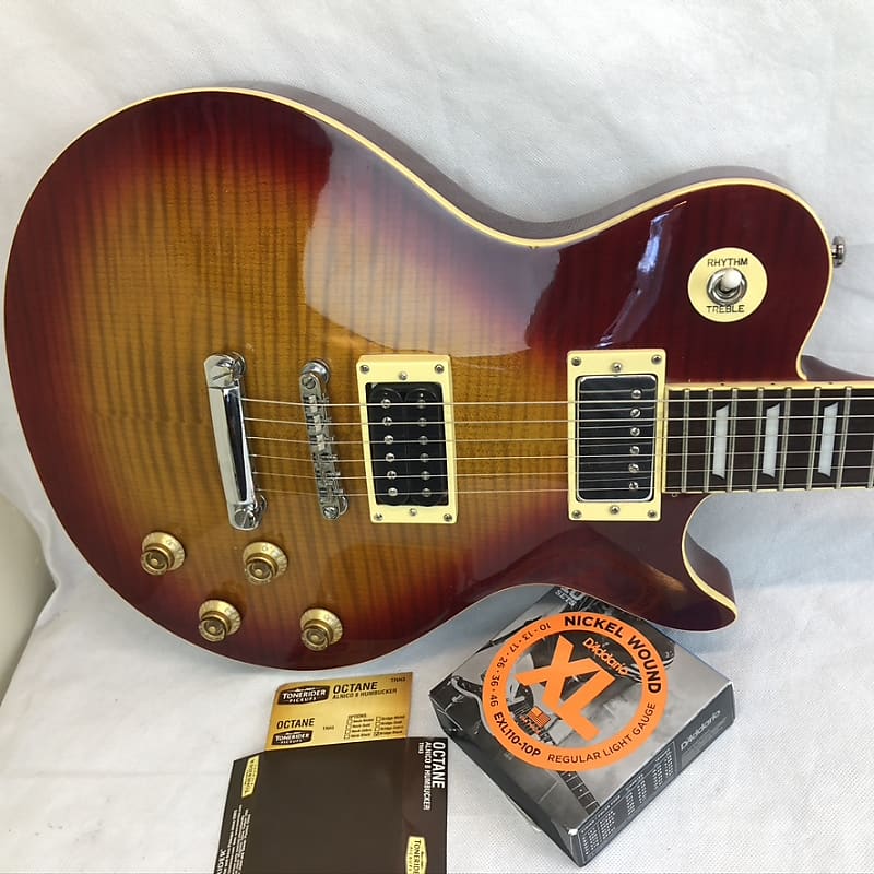 Samick Avion A3 Flametop Single Cut Guitar w/ Tonerider | Reverb