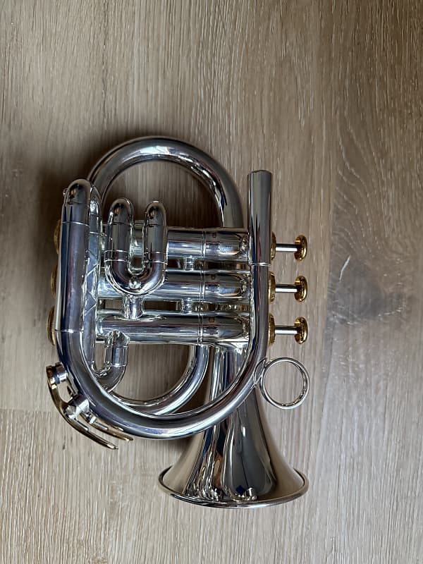 Jupiter XO Custom C Pocket Trumpet - Silver with Gold Trim | Reverb