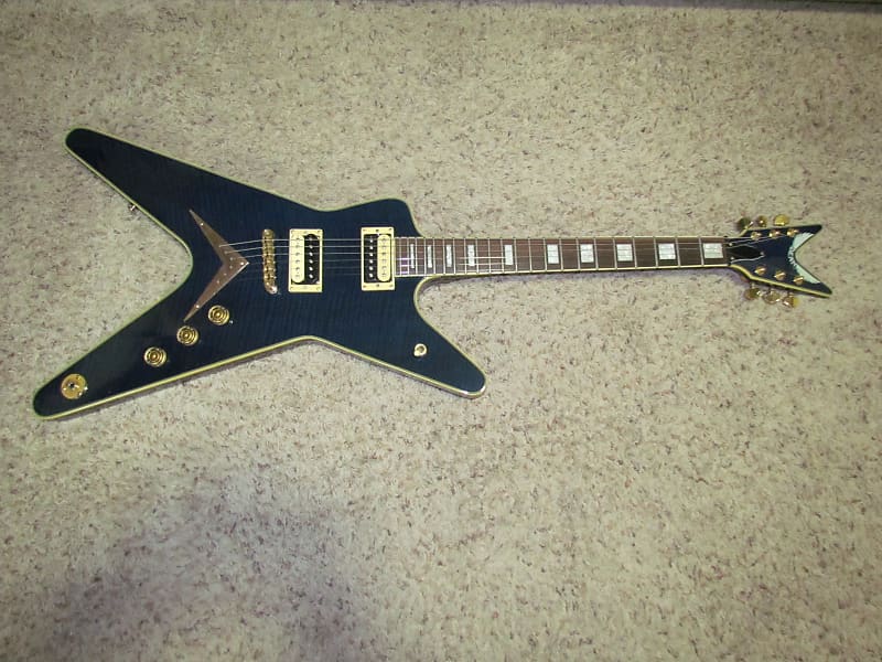 2008 Dean ML Select - Blue Flame Top - Korea | Reverb