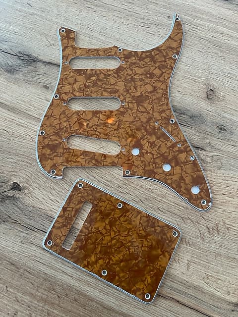 No Brand Stratocaster Pickguard Set, Amber shell - Amber | Reverb
