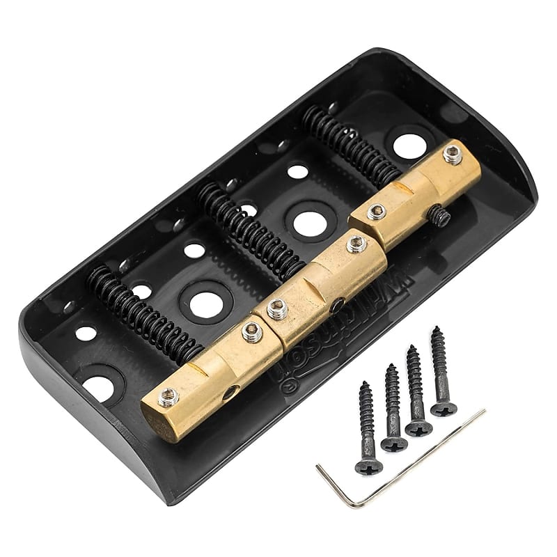 Wilkinson Short Ashtray Telecaster Bridge Black Brass Saddles | Reverb