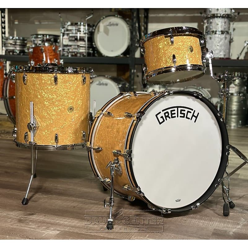 Gretsch Broadkaster 3pc Drum Set 22/12/16 Antique Pearl | Reverb