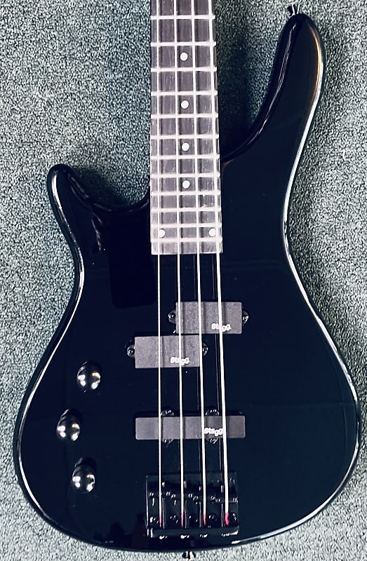Stagg BC300 Left Handed Fusion 4-String Bass - Gloss Black | Reverb