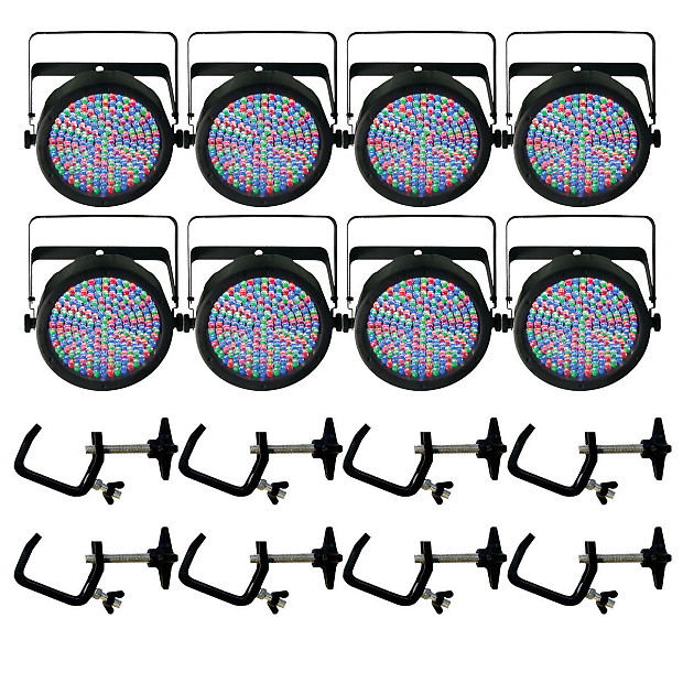 Chauvet SlimPAR 64 DMX RGB LED Slim Par Can 8-Pack with C | Reverb