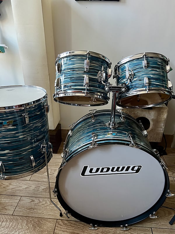 Ludwig 70’s 3-ply Bowling Ball Blue Oyster Drum Set | Reverb