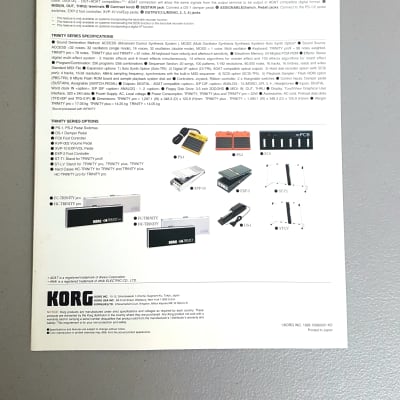 Korg Trinity Keyboard Series - Original Brochure | Reverb