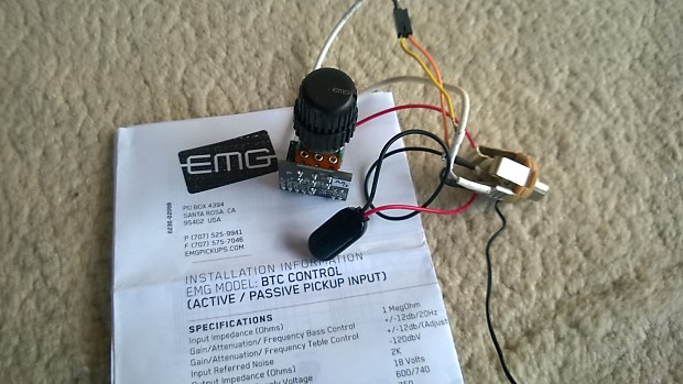 EMG BTS 2-Band EQ - Single Pot Bass & Treble | Reverb