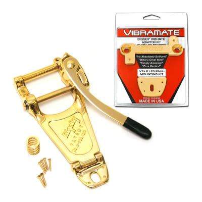 Bigsby B7 Vibrato Tailpiece in Gold & Vibramate V7 Kit | Reverb France