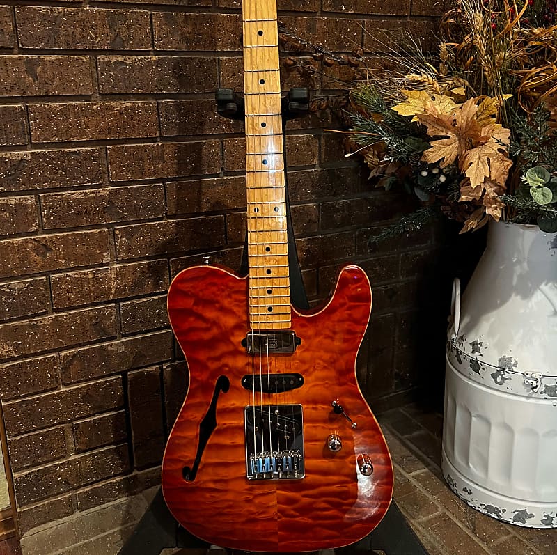 Schecter Custom-shop 'PT" Semi-Hollow 2001 - Sunburst Finish | Reverb