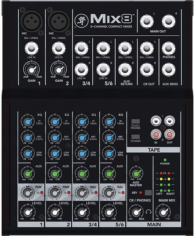Mackie Mix8 8-Channel Compact Mixer | Reverb