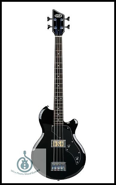 Supro Huntington I 4-String Bass, Jet Black, 30" Short | Reverb