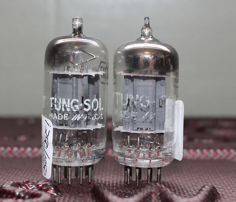 TUNG SOL USA JTL 12AX7 ECC83 PERFECT MATCH PAIR LONG PLATE | Reverb