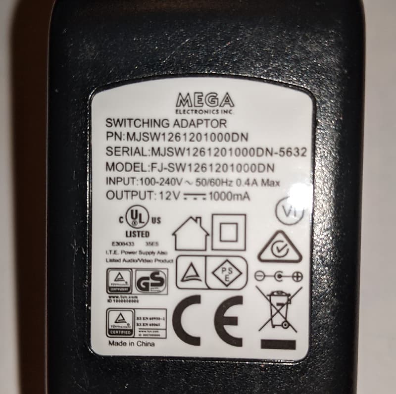 Mega Electronics 12V Switching Power Adapter | Reverb