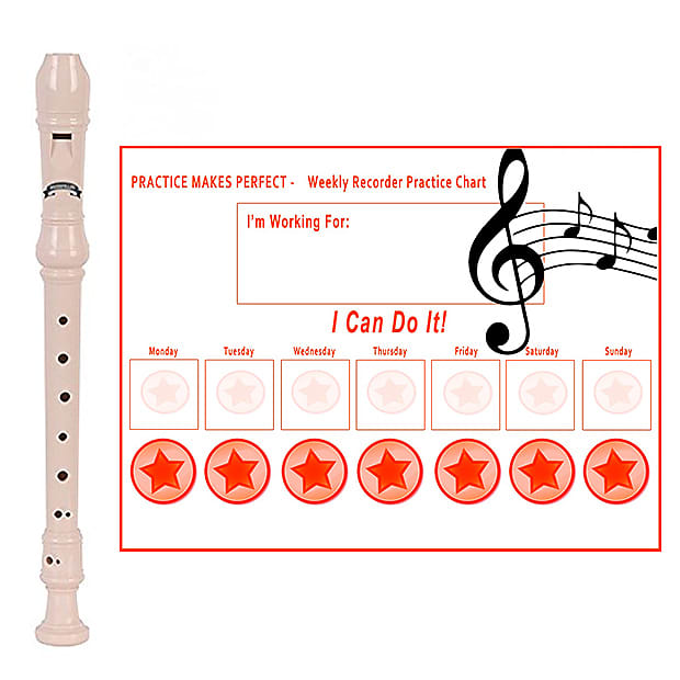 Music Practice Chart Red - With Bonus Ivory Soprano | Reverb UK