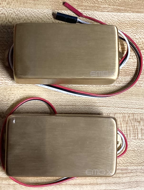 EMG 81X 60X Brushed Gold Active USA Pickup Set | Reverb