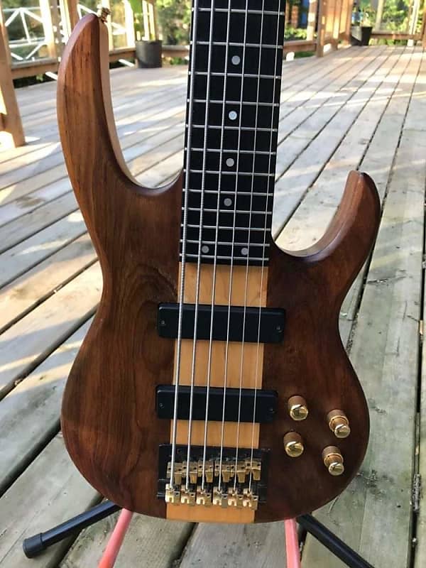 1996 USA Carvin LB7 6 Neck-Thru 6 String Bass Guitar Natural | Reverb