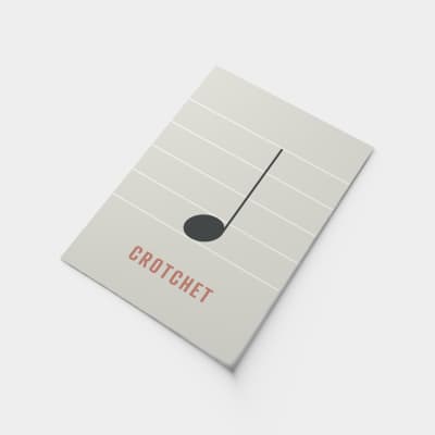 Crotchet Note Print - Music Theory Poster, Quarter Note, | Reverb