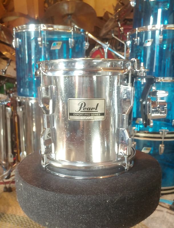 Pearl Export Pro 8x8 Undrilled Tom 80s Chrome Re-wrap | Reverb