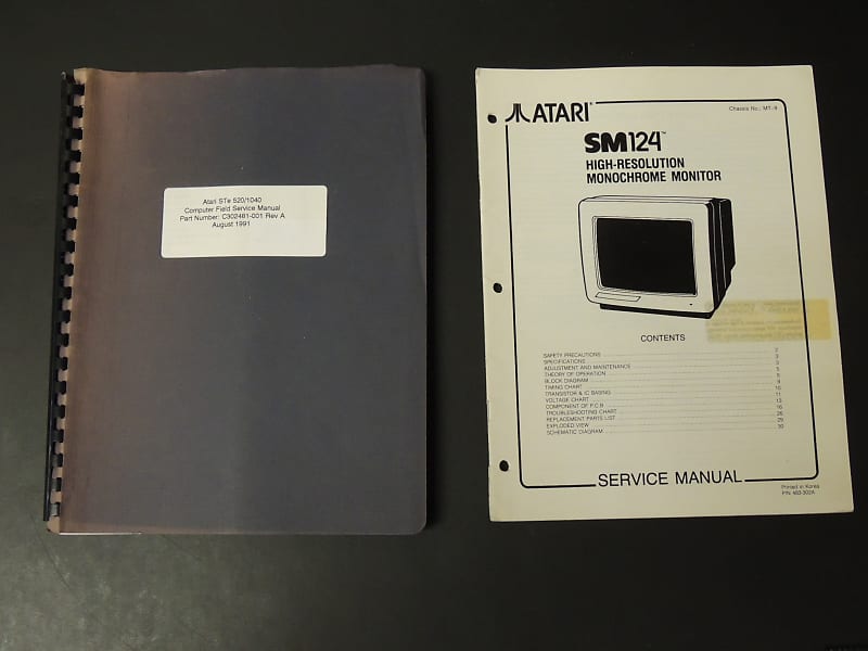 Atari STE 520/1040 & SM124 Service Manual [Three Wave Music] | Reverb