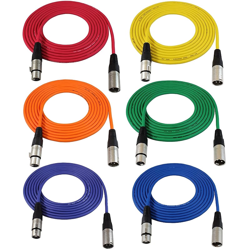 12Ft Mic Cable Patch Cords - Xlr Male To Xlr Female Colored | Reverb