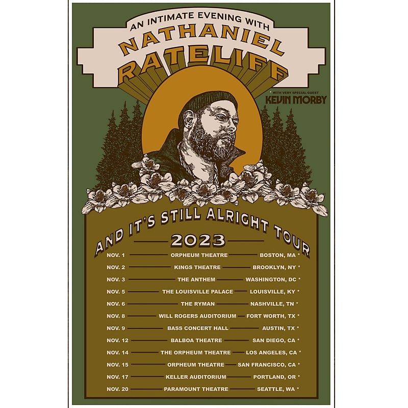 NATHANIEL RATELIFF | KEVIN MORBY Fall Tour 2023 Ltd Ed New | Reverb