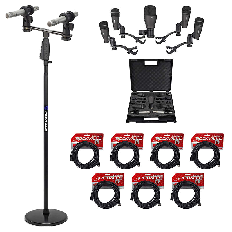 Samson DK707 Drum Microphone Kit-1) Kick+4) Snare/Tom+2) | Reverb