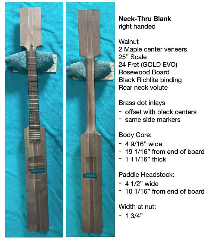 Yavcon Neck-Thru Body Blank 2021 | Reverb