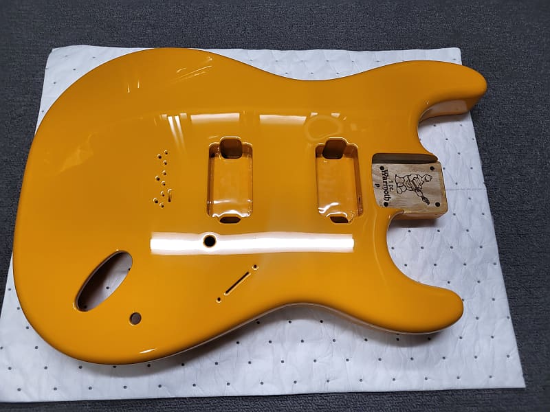 Warmoth S-Style 6-string body, right hand, Capri Orange gloss | Reverb