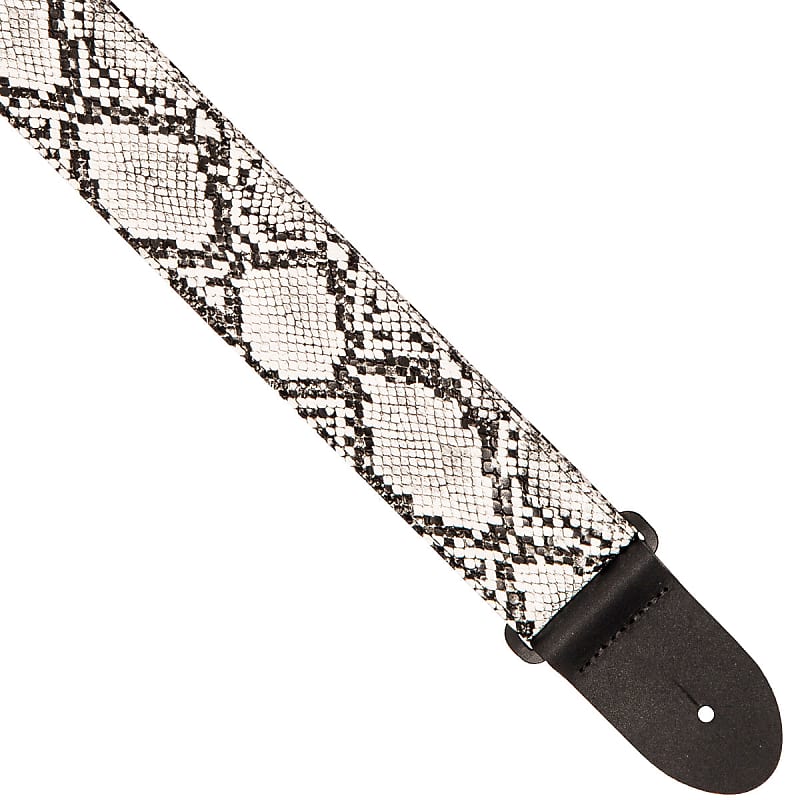 Perri's Faux Snake Skin 2" Guitar Strap ~ Black/White with | Reverb