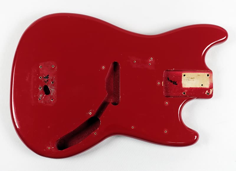 1974 Fender Musicmaster Bass Body Original Red Vintage | Reverb