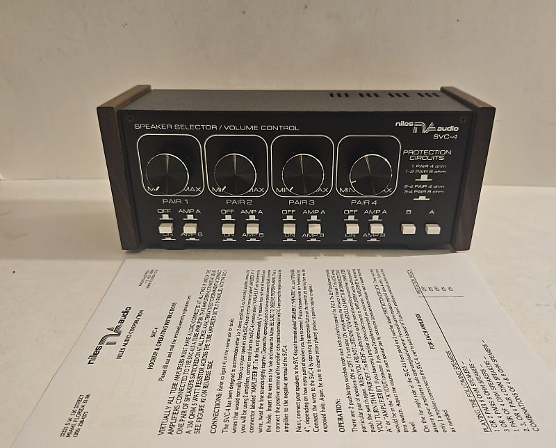 Niles Audio SVC-4 Speaker Selector Black w/ Walnut panels & | Reverb