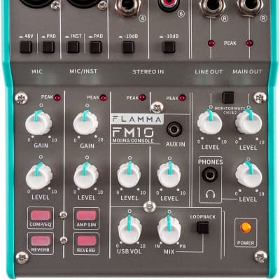 FLAMMA FM10 Professional Audio Mixer 6 Channel Stereo | Reverb