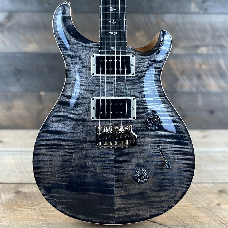 PRS Custom 24 Flame Maple Top - Charcoal Natural Back 380253 | Reverb