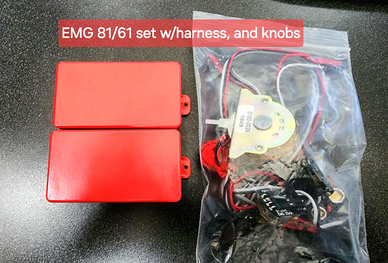 EMG 81/60 Active Set-Blood Red with complete wireing harness | Reverb