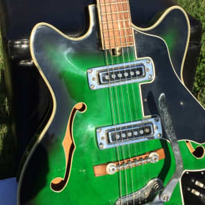 Decca Teisco 335 Style mid-sixties Green Sunburst | Reverb