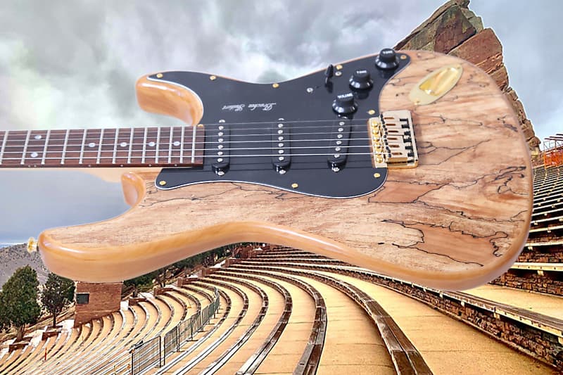 Spalted Maple top on Finish Ash solid body ST style by | Reverb